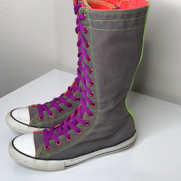 Converse | Shoes | Converse Youth Sneakers Neon Extra High Top | Poshmark